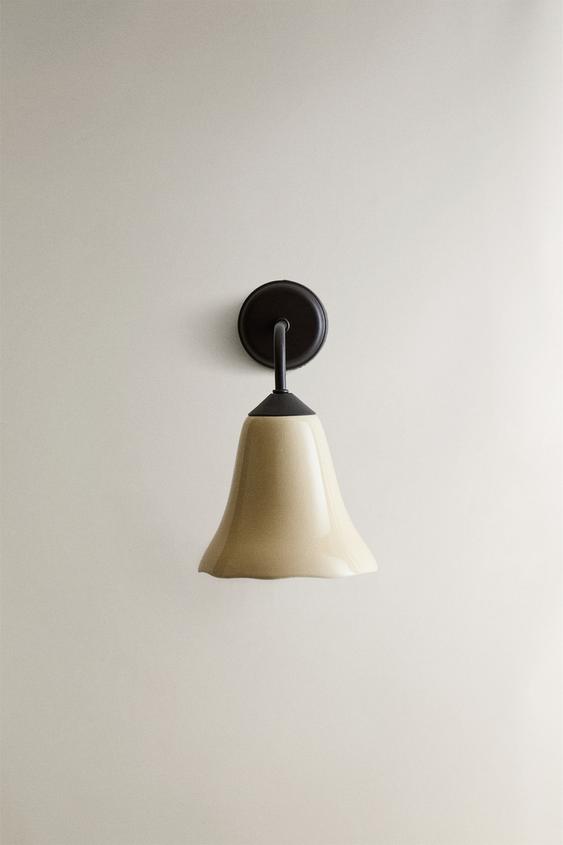 LAMPĂ | APLICĂ PERETE METAL ABAJUR CERAMICĂ - Ecru | ZARA România