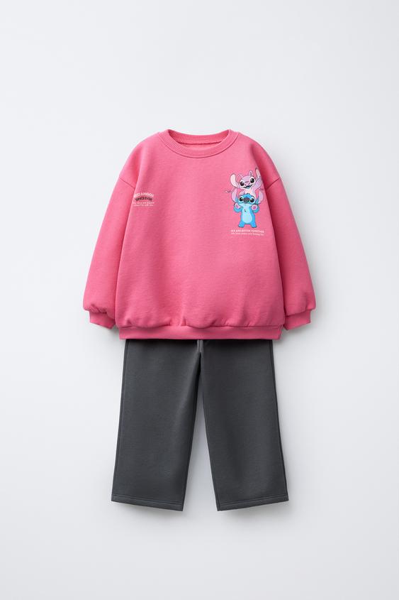 LILO & STITCH © DISNEY SWEATSHIRT AND TROUSERS SET - Pink | ZARA UAE ...
