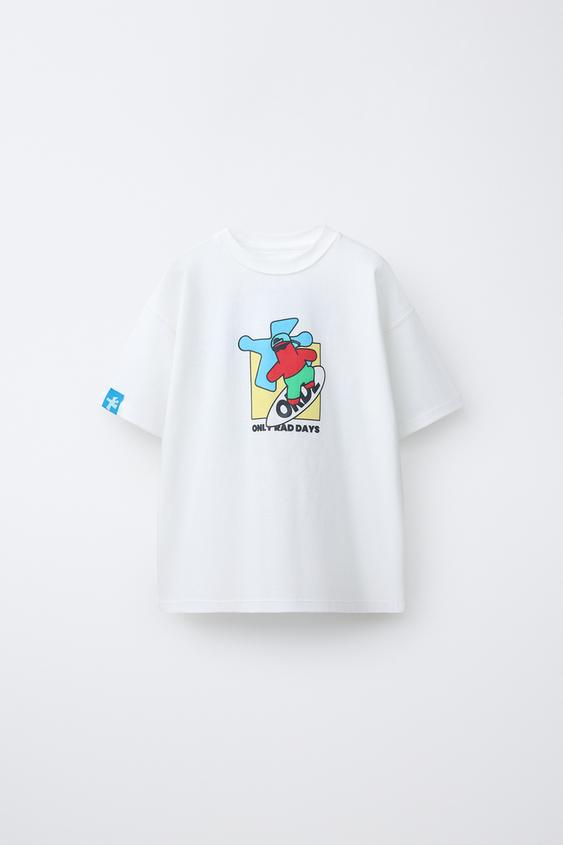 LOGO PRINT T-SHIRT - White | ZARA Canada