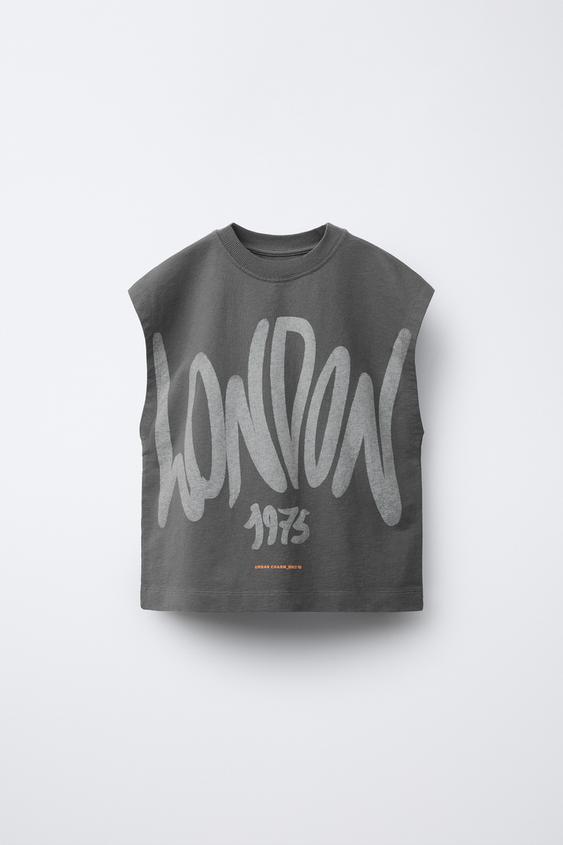 GRAFFITI PRINT T-SHIRT - Anthracite grey | ZARA United States