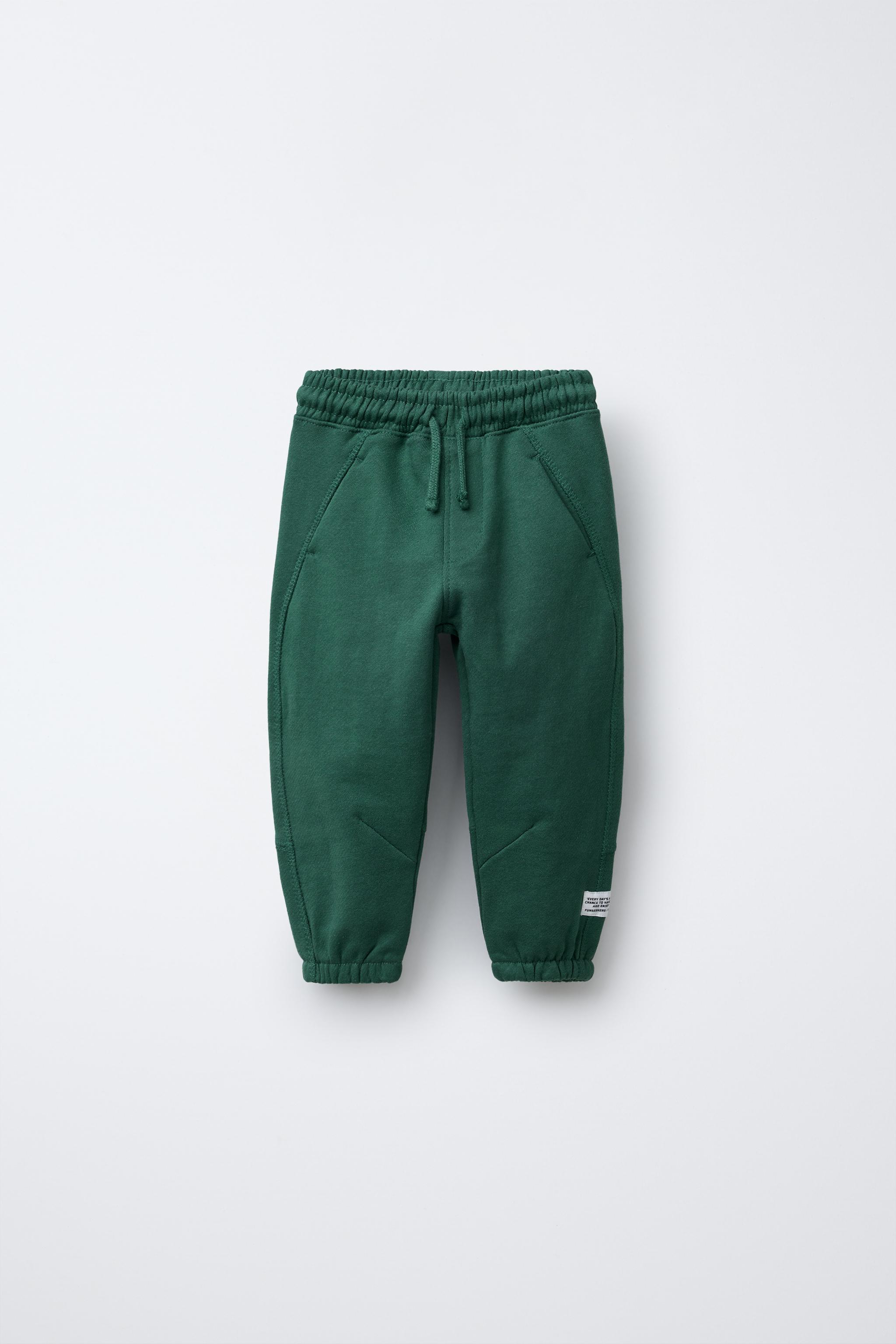 PLUSH PANTS WITH LABEL - Ice | ZARA United States PLUSH PANTS WITH LABEL - Ice | ZARA United States
