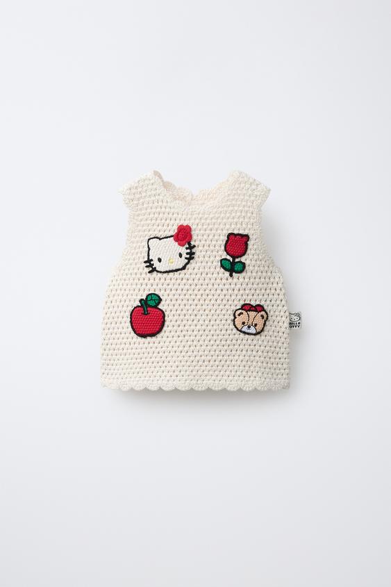 TOP IN MAGLIA HELLO KITTY © SANRIO - Ecrù / Nero | ZARA Italia / Italy