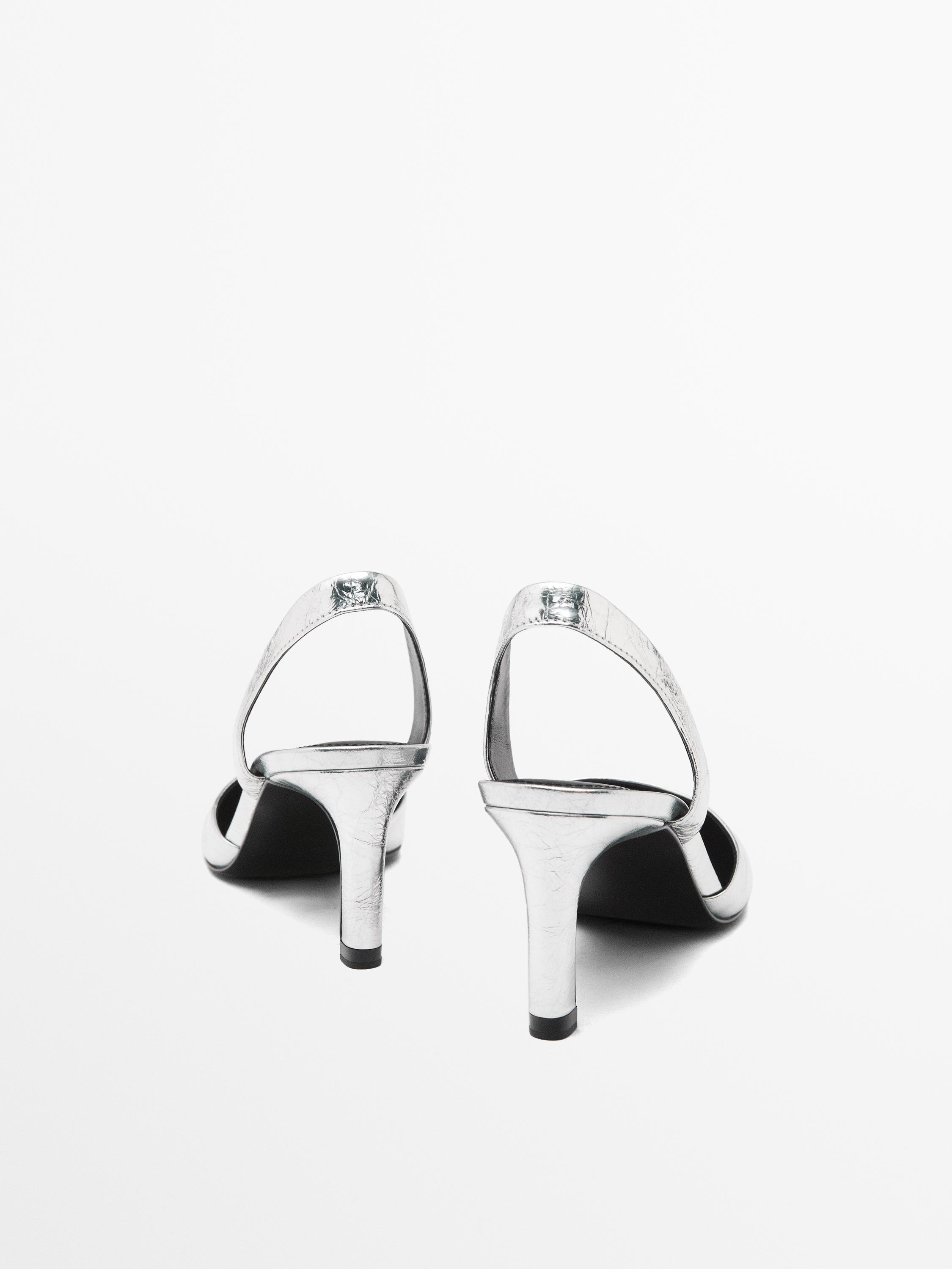 Metallic high-heel shoes - Silver | ZARA United States Metallic high-heel shoes - Silver | ZARA United States