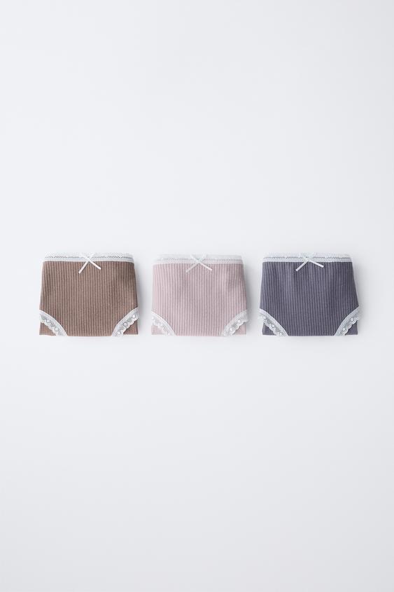2-6 ANOS/ PACK TRÊS CALCINHAS DE RENDA - Multicolor | ZARA Brasil