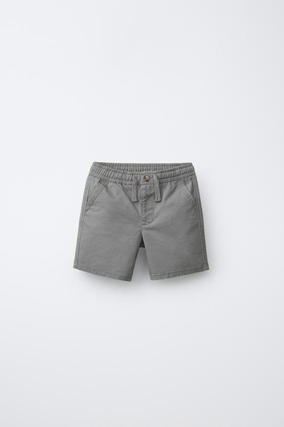 CHINO BERMUDA SHORTS WITH DRAWSTRINGS - Grey / Blue | ZARA United Kingdom