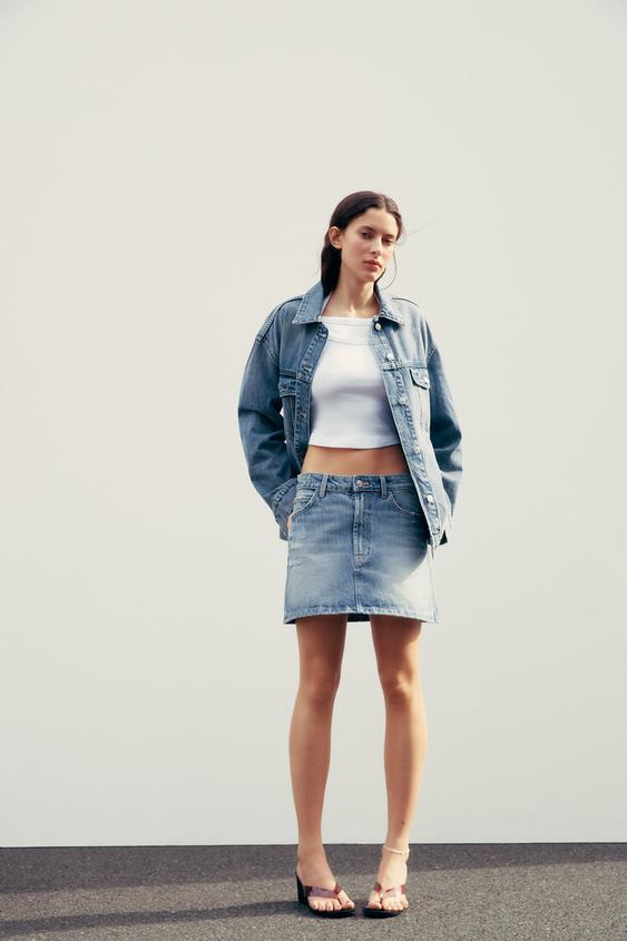 SKJØRT I DENIM TRF MED HULL - Blå | ZARA Norge / Norway