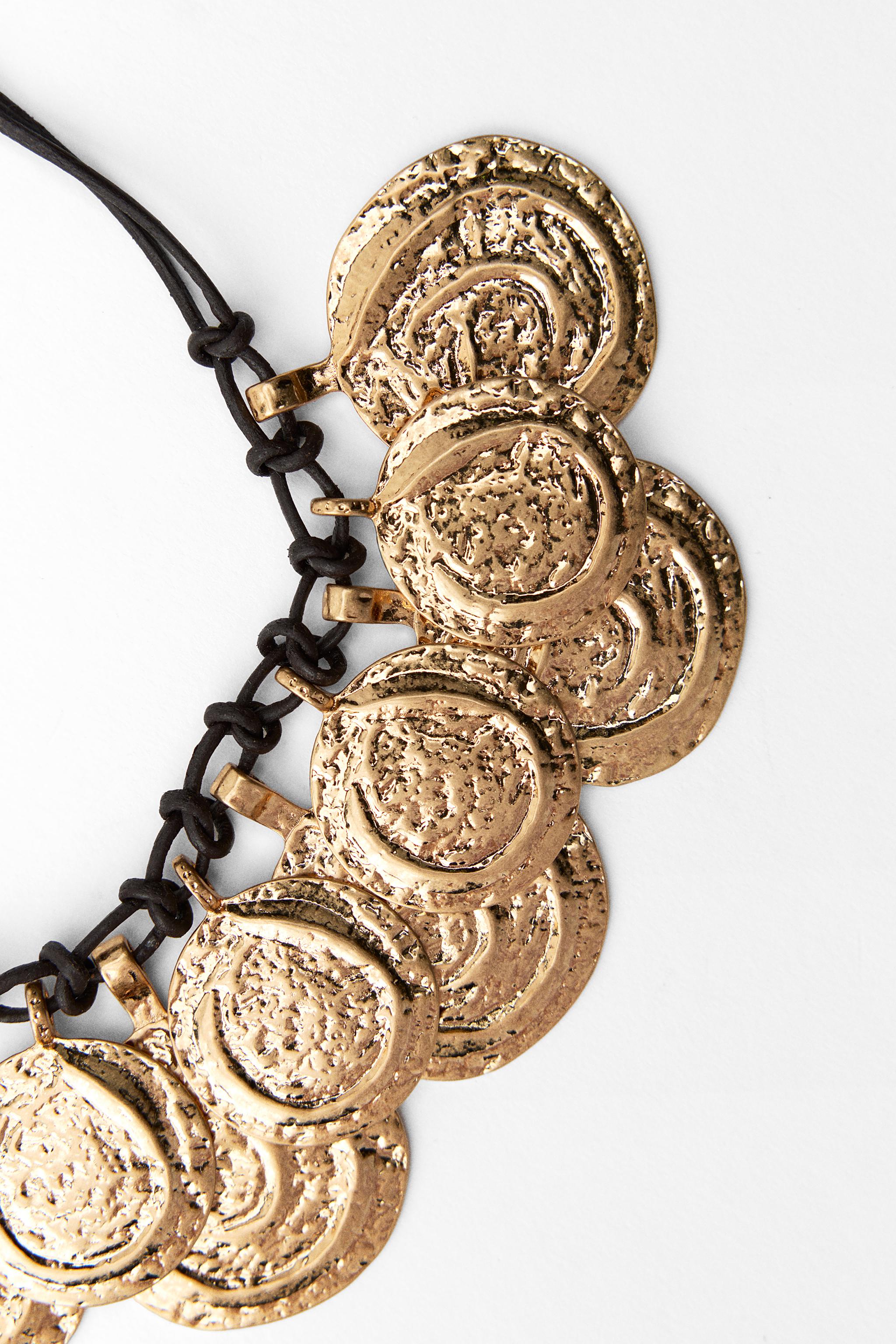 MEDALLION CORD NECKLACE Golden ZARA United States