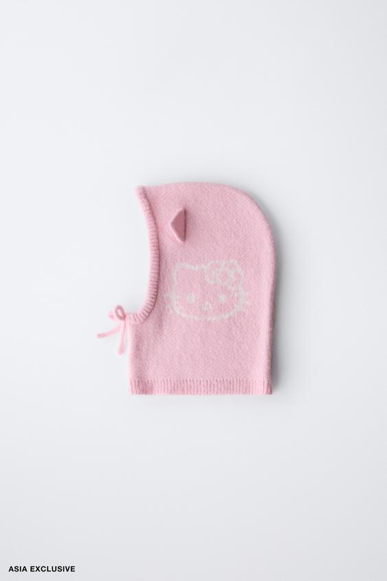 MŨ BALACLAVA DỆT KIM HỌA TIẾT HELLO KITTY © SANRIO - Màu hồng | ZARA ...