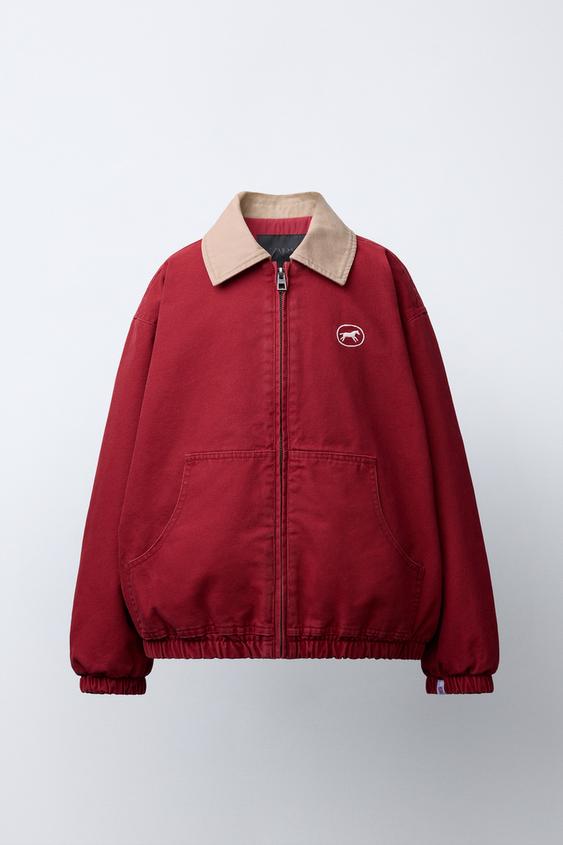 BLOUSON BOMBER À IMPRIMÉ CHEVAL - Rouge | ZARA France