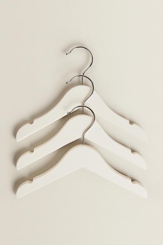 CONJUNTO DE CABIDES DE MADEIRA DE BEBÊS (CONJUNTO COM 3) - Branco ...