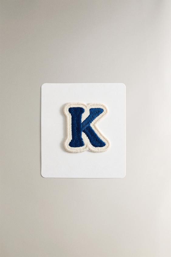 THERMO-ADHESIVE LETTER K PATCH - Blue | ZARA Ireland