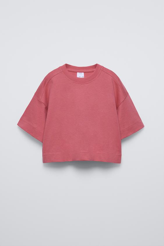 PLAIN INTERLOCK T-SHIRT - Raspberry | ZARA Australia