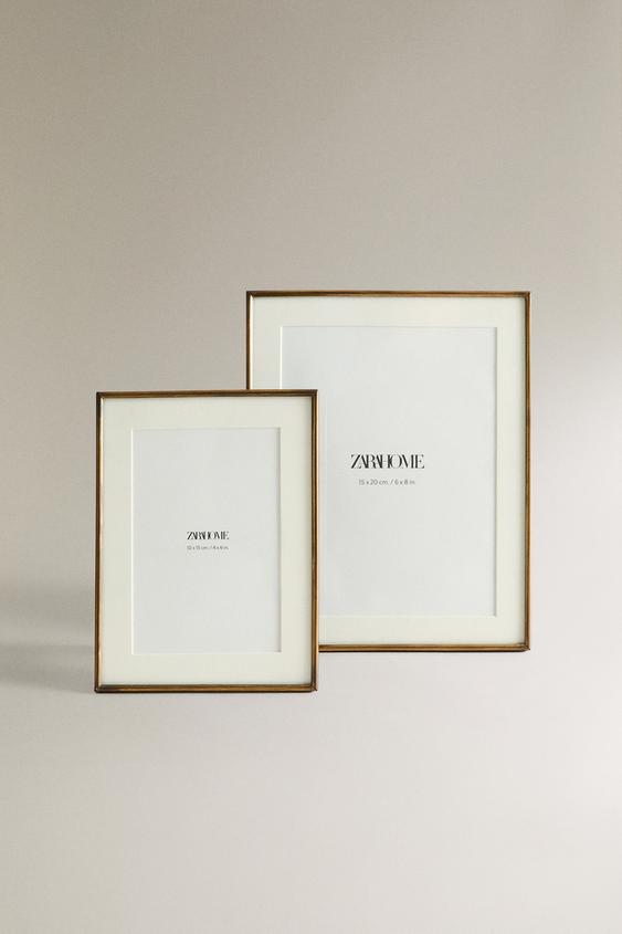 PHOTO FRAME WITH THIN METALLIC BORDER - Golden | ZARA United Kingdom