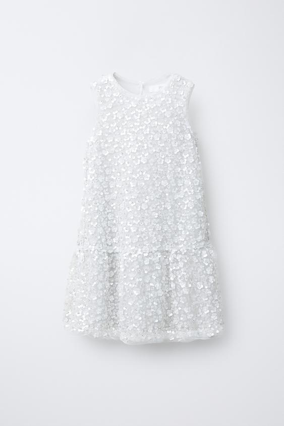 SEQUINNED DRESS - White | ZARA Turkey
