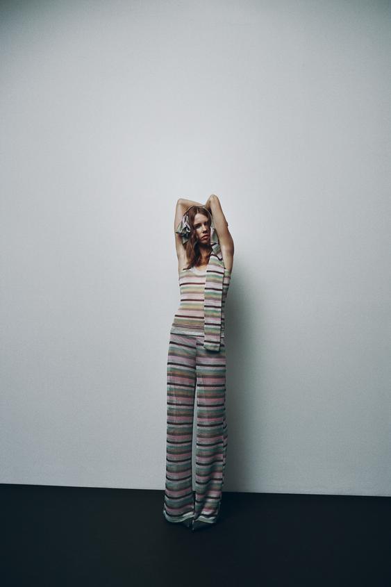 STRIPED METALLIC THREAD TOP - Multicoloured | ZARA Australia