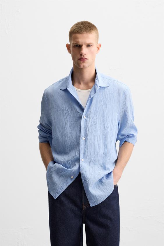 STRIPED FLOWING SHIRT - striped | ZARA Cambodia