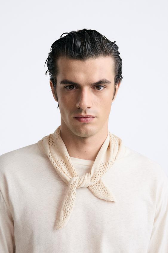 PLETENA MARAMA OD LANA I PAMUKA - Ekru | ZARA Srbija / Serbia