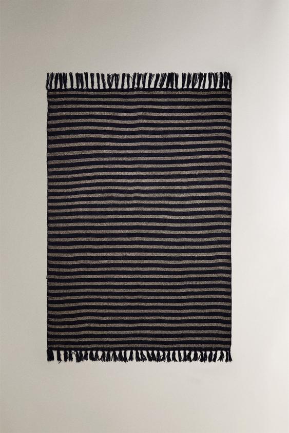 STRIPED THROW - Blue | ZARA Ireland