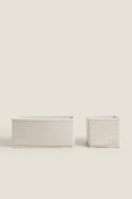 FOLDABLE COTTON STORAGE BOX - Light beige | ZARA United States