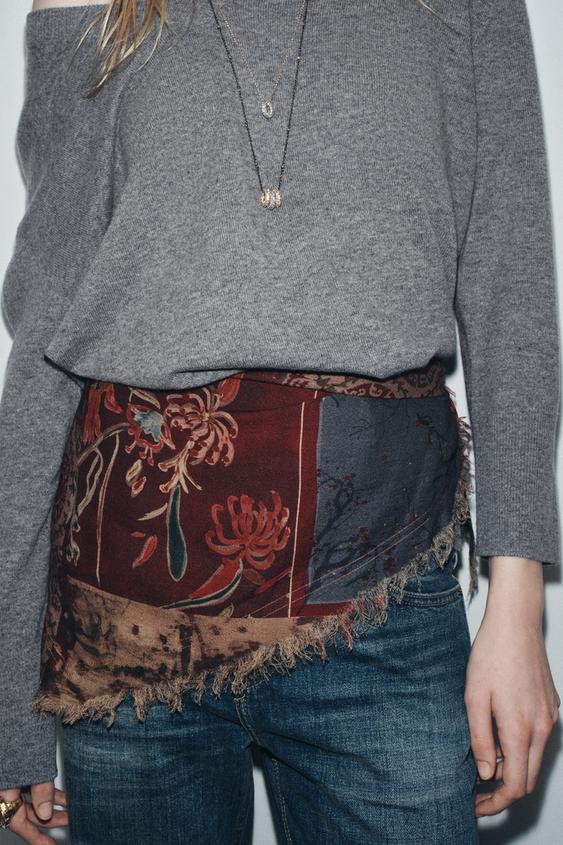 MARAMA SA PRINTOM I RESAMA - boja plavog patlidžana | ZARA Srbija / Serbia