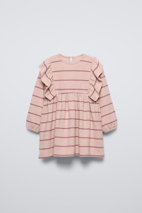 SOFT TOUCH RUFFLED DRESS - Pale pink | ZARA Georgia