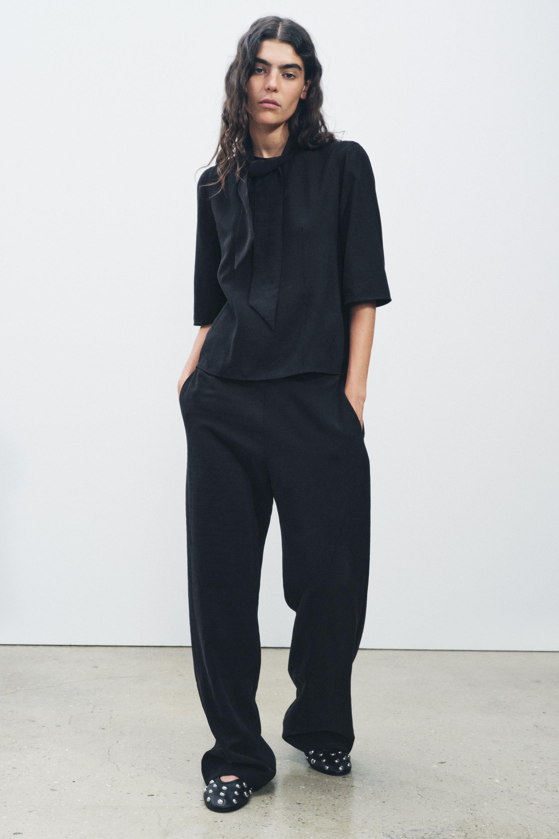 CELANA PANJANG PIAMA ZW COLLECTION - Hitam | ZARA Indonesia