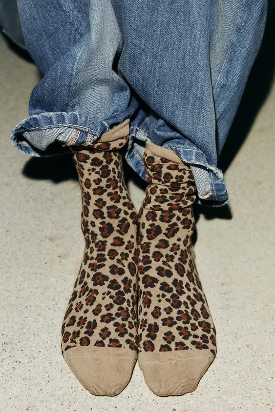 ANIMAL PRINT SOCKS - Leopard | ZARA Saudi Arabia