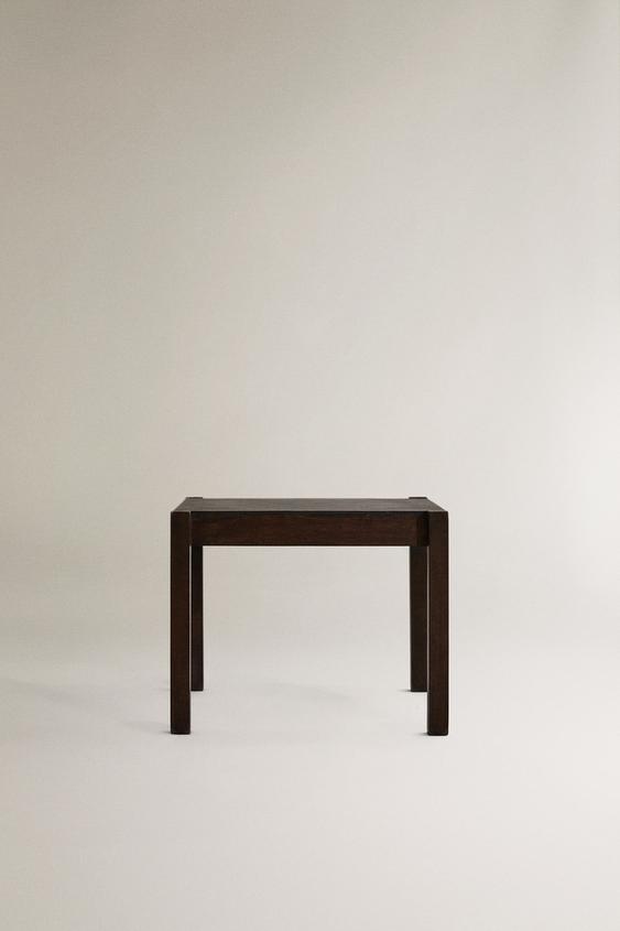 SMALL WOODEN LEATHER SIDE TABLE - Negro | ZARA Estados Unidos de ...