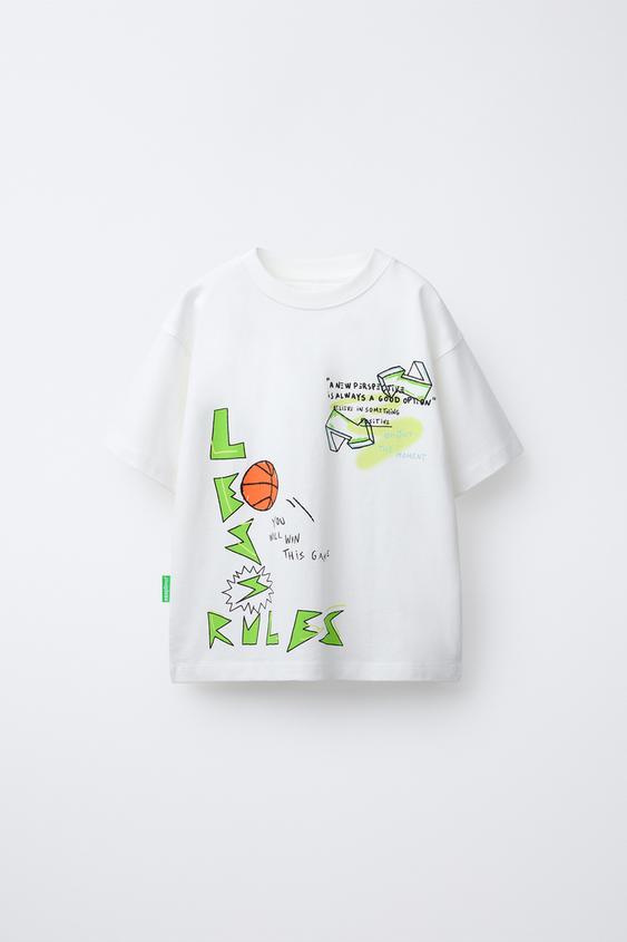 GRAFFITI PRINT T-SHIRT - White | ZARA United States
