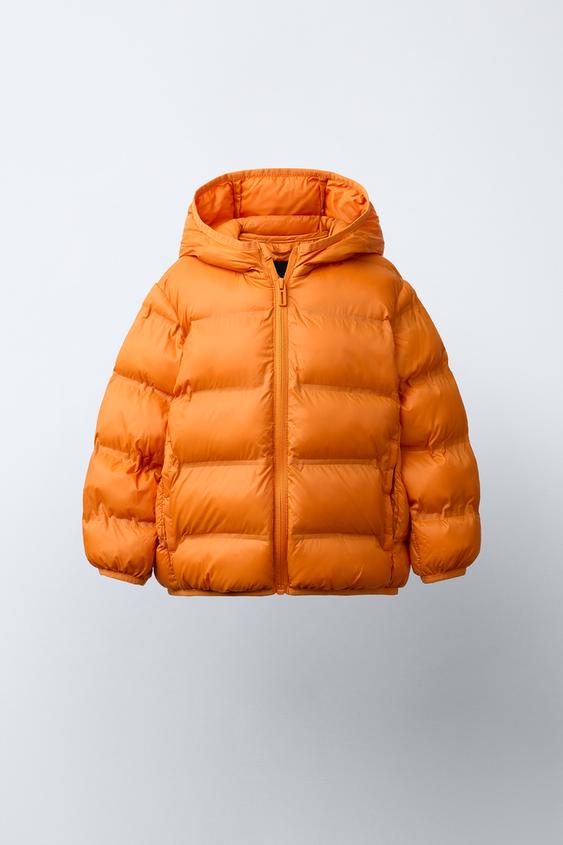 ULTRALIGHT HOODED PUFFER JACKET - Dark orange | ZARA New Zealand
