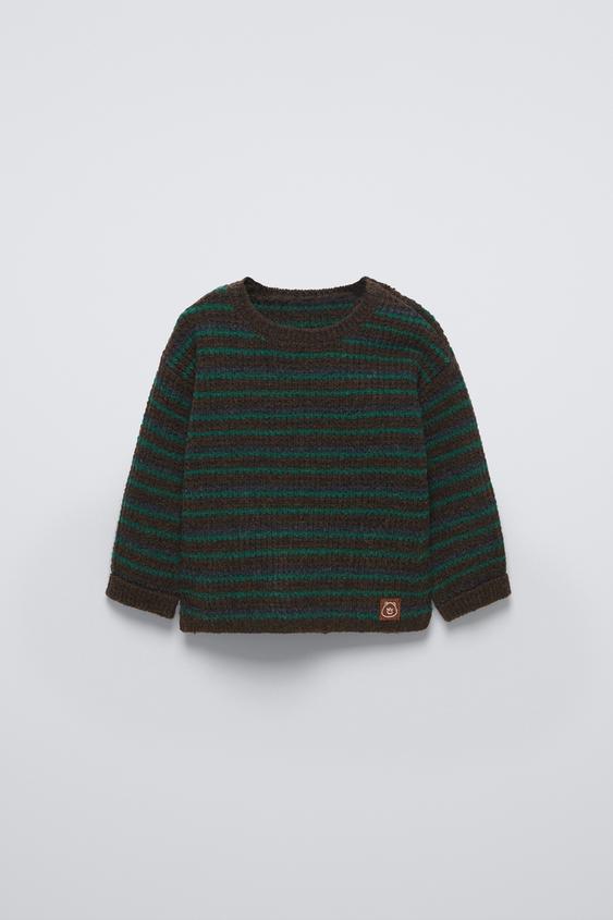 SUÉTER DE TRICÔ LISTRADO - Marrom / Verde | ZARA Brasil