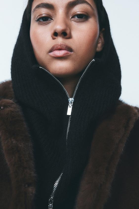 RIBBED BALACLAVA WITH ZIPPER - Black | ZARA Canada