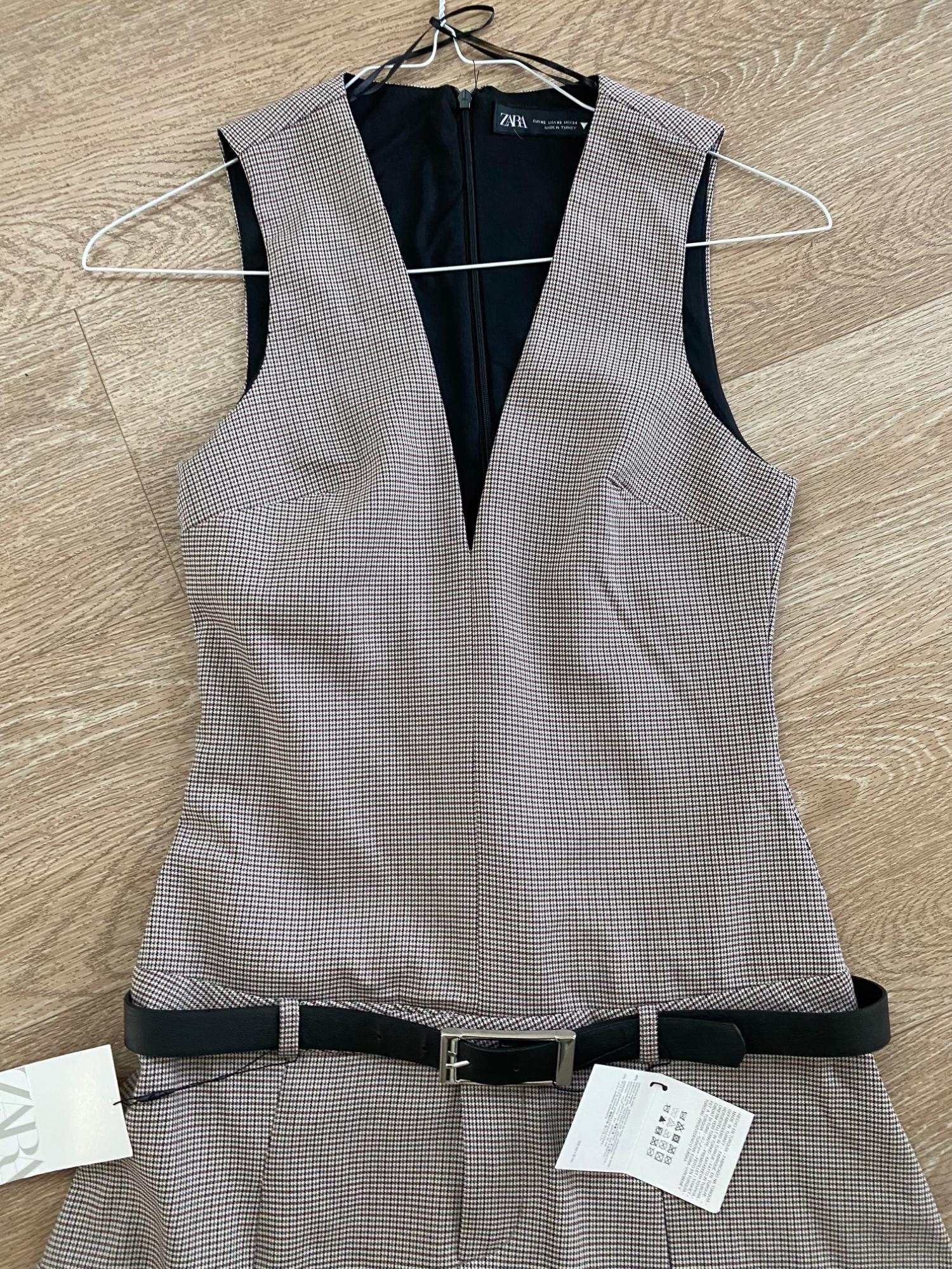 NWT ZARA BELTED BOX PLEAT DRESS | Zara Preowned