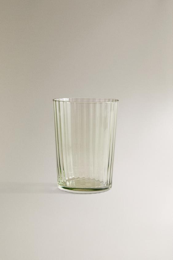 GLASS SOFT DRINK TUMBLER WITH LINE DESIGN - Green | ZARA Turkey GLASS SOFT DRINK TUMBLER WITH LINE DESIGN - Green | ZARA Turkey