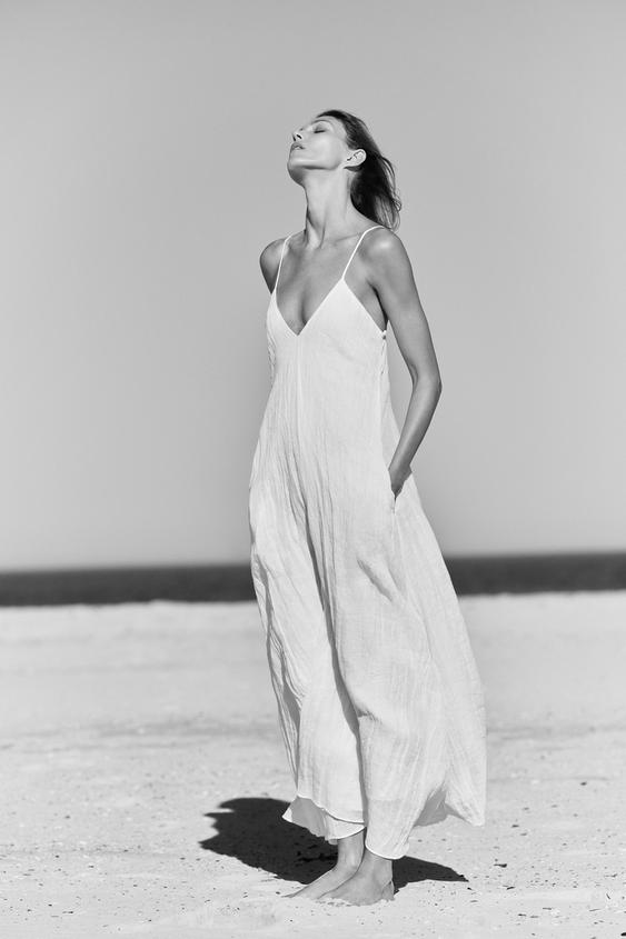 ΦΟΡΕΜΑ ΜΕ ΜΕΙΓΜΑ ΑΠΟ ΛΙΝΟ Zw Collection Εκρού Zara Greece Ελλαδα