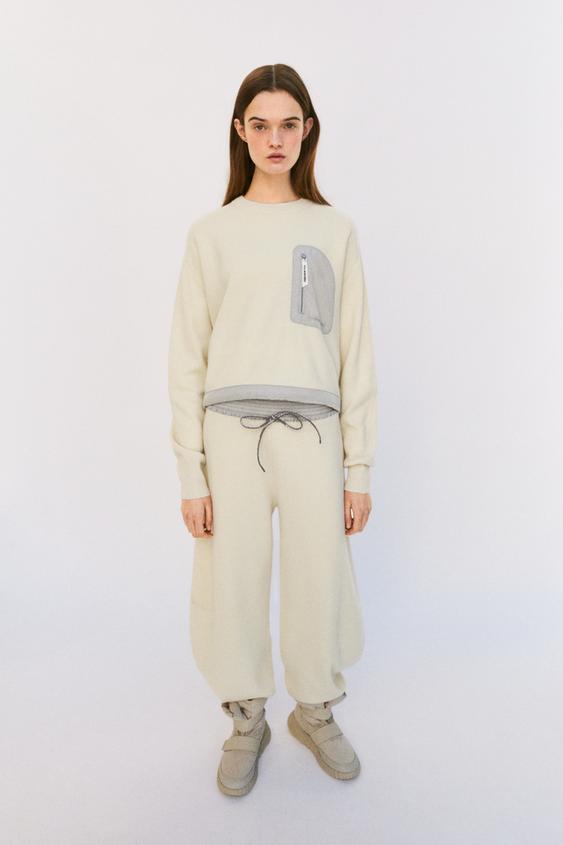 ウール混ニットスウェットシャツ X AND WANDER® - エクリュ | ZARA Japan / 日本