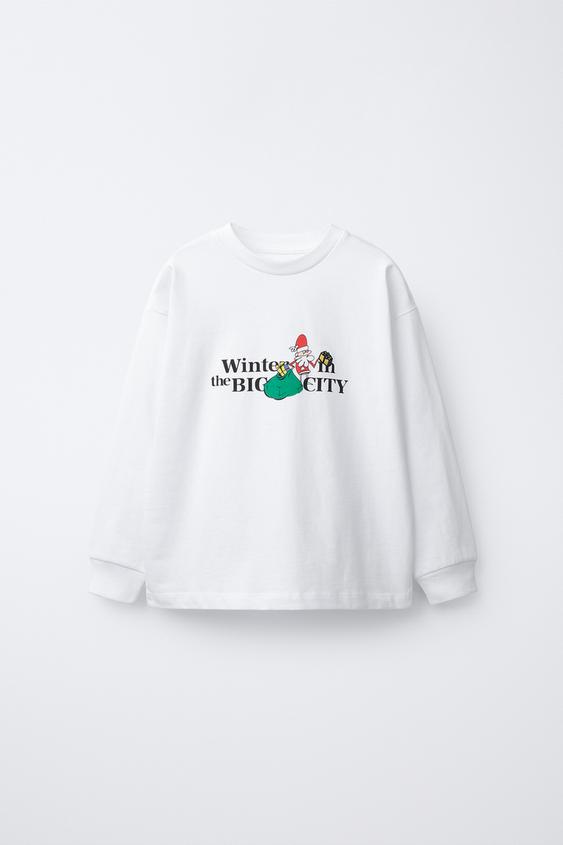 SANTA CLAUS PRINT T-SHIRT - White | ZARA United Kingdom
