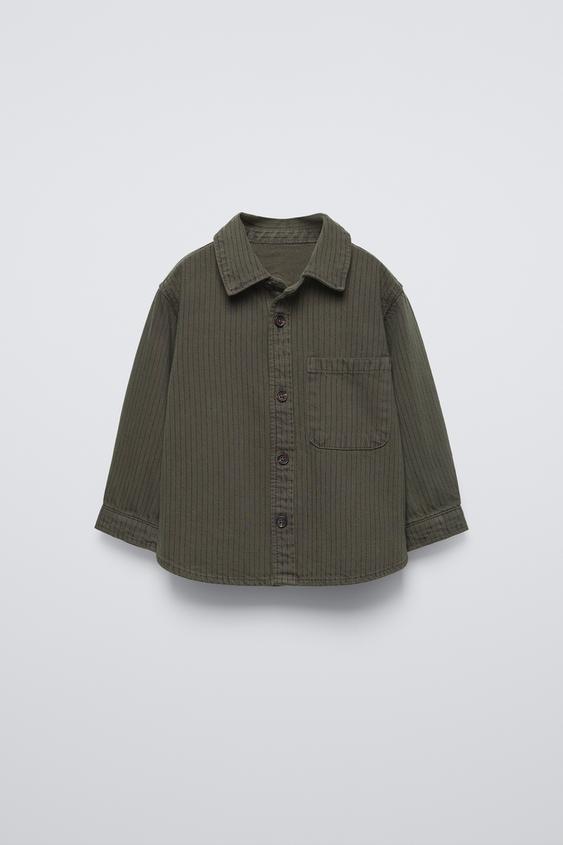 SURCHEMISE RAYURES PIÈCE - Kaki | ZARA Belgique / Belgium