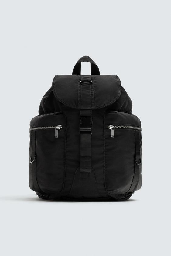 TECHNICAL FLAP BACKPACK - Black | ZARA Spain