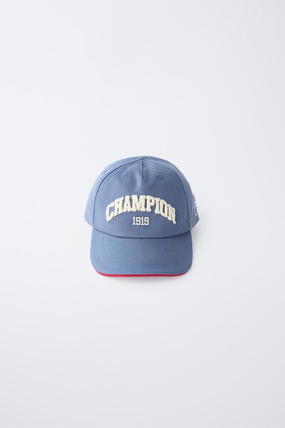 TOPI BORDIRAN LEMBUT CHAMPION ® X ZARA - Biru | ZARA Indonesia