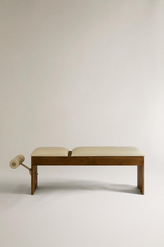 RECLINING LEATHER GYM BENCH - Oyster-white | ZARA UAE - Dubai/Sharjah ...