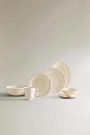 AARDEWERKEN SERVIES MET KETTINGPATROON | ZARA België / Belgique AARDEWERKEN SERVIES MET KETTINGPATROON | ZARA België / Belgique