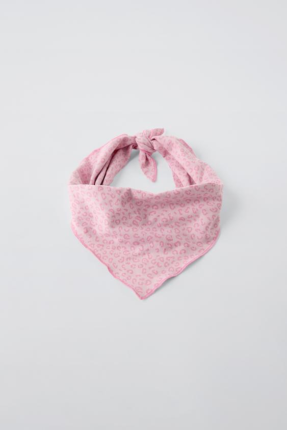 TRIANGULAR ANIMAL PRINT SCARF - Pink | ZARA UAE - Dubai/Sharjah/Ajman ...