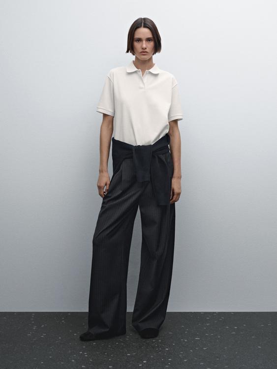 Jersey punto piqué algodón mercerizado - Blanco roto | ZARA Estados Unidos de América / United ...