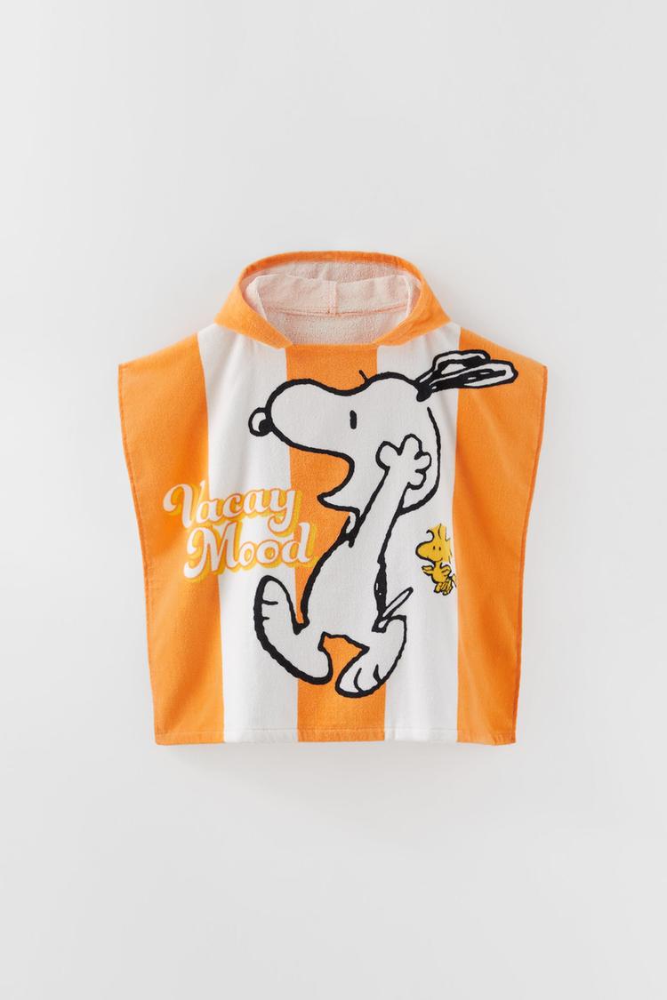PROSOP TIP PONCHO CU SNOOPY PEANUTS™ - Portocaliu | ZARA România
