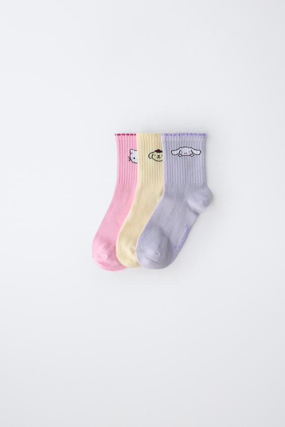 3-PACK OF HELLO KITTY AND FRIENDS © SANRIO MID-WAIST SOCKS ...