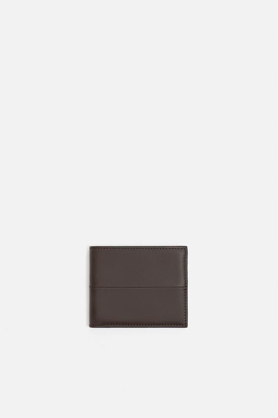 LEATHER WALLET - Brown | ZARA Turkey