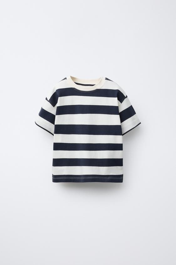 STRIPED T-SHIRT - Navy blue | ZARA Turkey