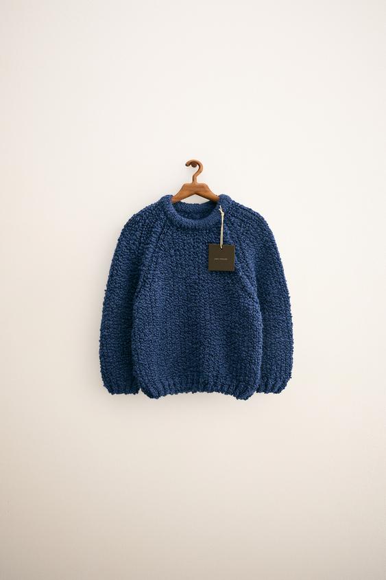 ZARA TIMELESS - 厚手ニットセーター - ダイブルー | ZARA Japan / 日本
