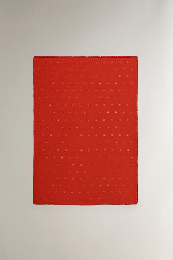 COUVERTURE BÉBÉ EN COTON POINTELLE - Orange | ZARA France